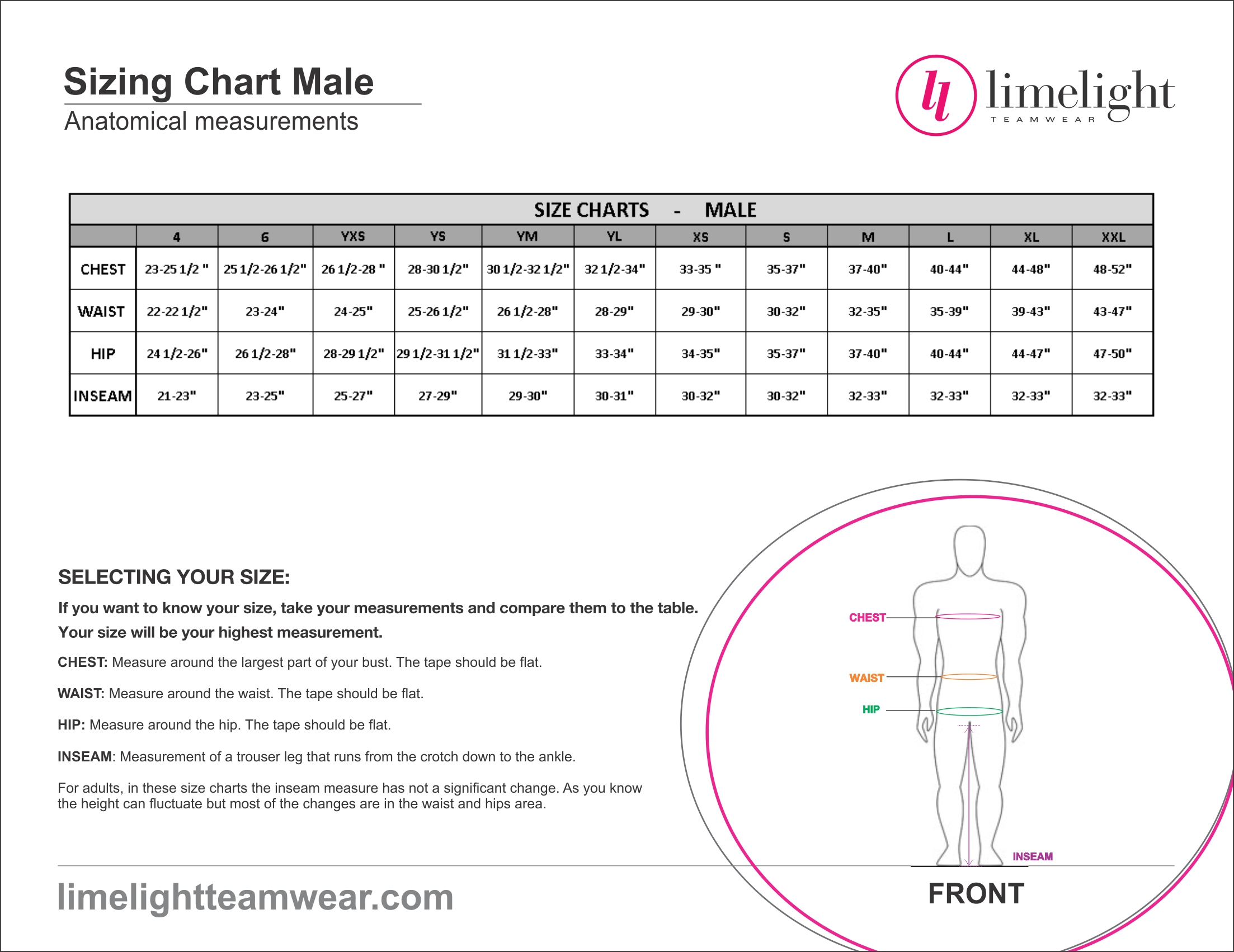 Fit Guide - Limelight Teamwear